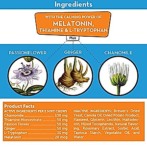 ThunderWunders Calming Chews for Dogs (60 count), Dog Anxiety Relief