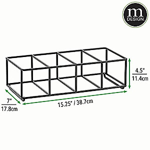 mDesign Stackable, Metal Geometric Free-Standing Water Bottle and Wine Rack Storage Organizer for Kitchen Countertops, Pantry, Fridge - Holds 8 Bottles - 2 Pack - Matte Black