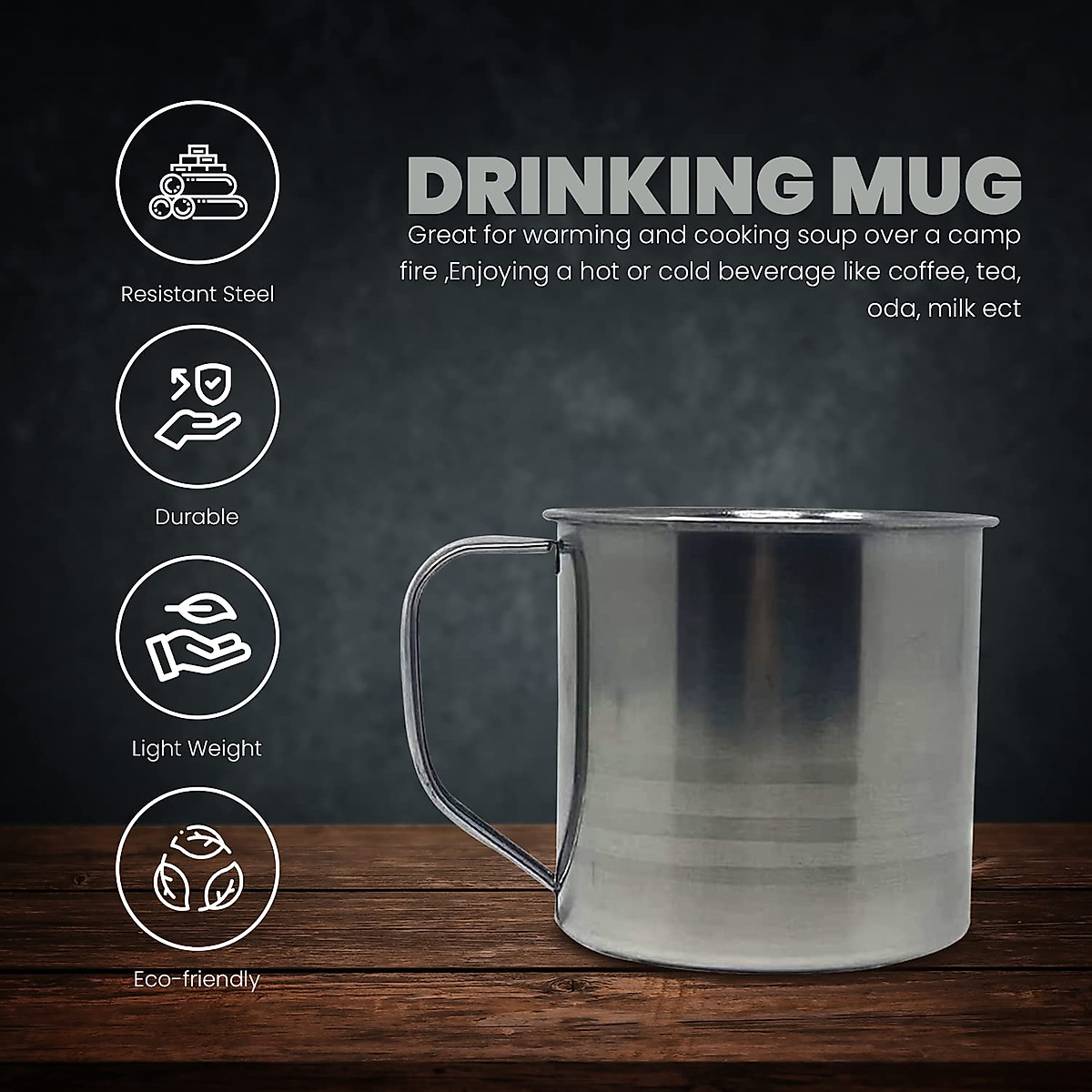 TSYWARE Pack of 6 Camping Coffee Mug Drinking Soup Cup (12 OZ)