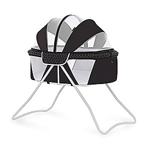 Dream On Me Day Dreamer 2-in-1 Convertible and Portable Bassinet, Black