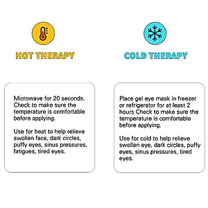 Gel Eye Pad Cold Eye Mask, Hot/Cold Reusable Ice Packs for Puffy Eyes, Dark Circles, Headaches, Migraines, Stress Relief