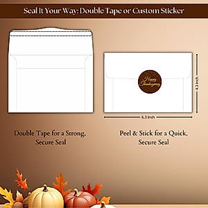 Mie Creations Thanksgiving Cards with Envelopes, 24 Bulk Assorted Fall Harvest Season Greeting Cards UV Spot, 4 Designs, Boxed Set Giving Thanks Gratitude notecards for Family, Friends- 4x6 inches