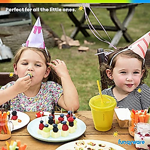 Kids Tumblers with Lids and Straws - 5 Reusable Cups with Lids and Straws, 16oz Glitter Tumbler Cute Cups for Kids in Rainbow Colors, Reusable Plastic Tumblers Cups with Lids and Straws for Smoothie