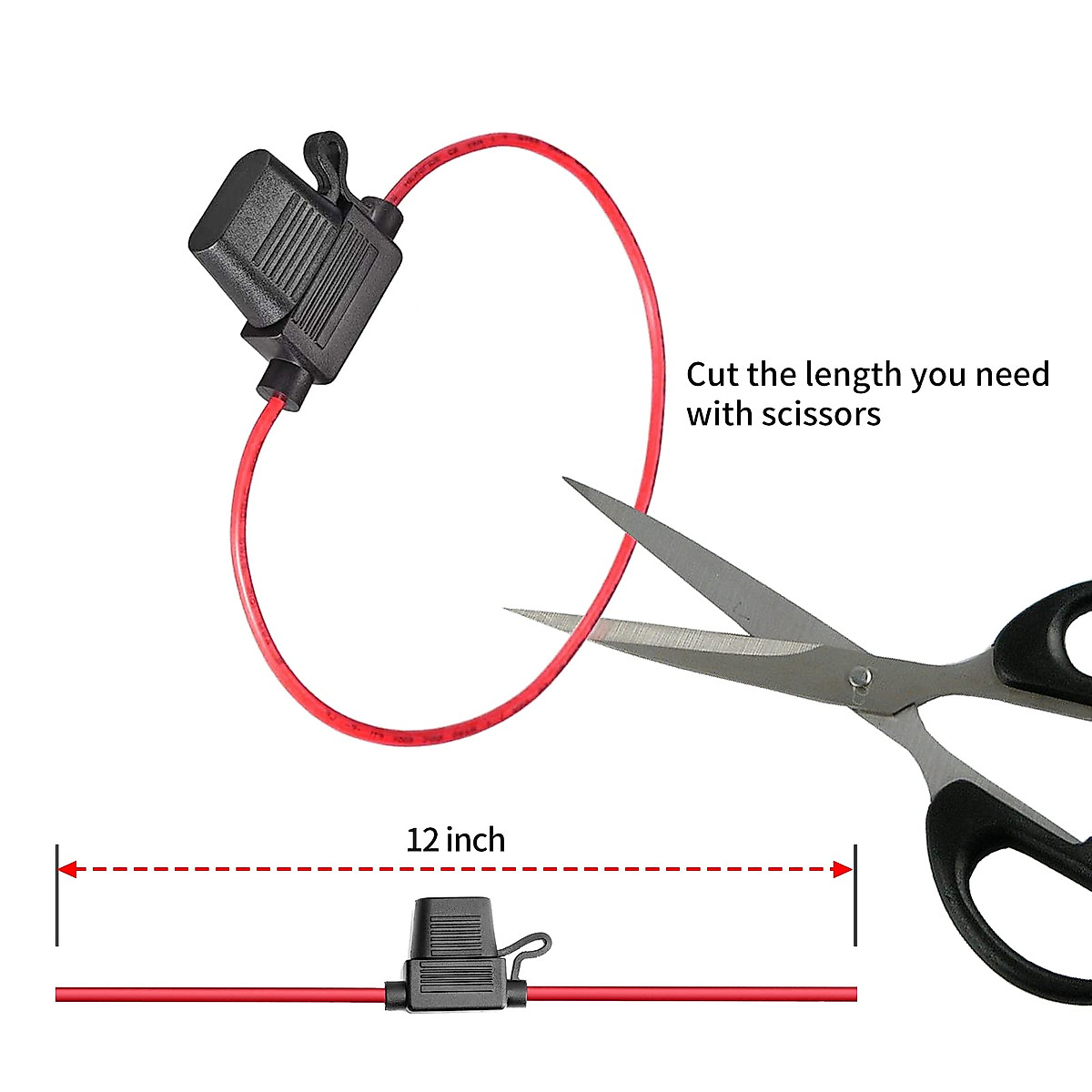Tiooka Inline Fuse Holder 12 AWG 10 Pack Automotive Replacement Fuse Holder with 30A ATC/ATO Blade Fuse