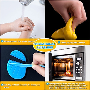 Polymer Clay, 12 Colors Modeling Clay, DIY Oven Bake Molding Clay for Kids with Sculpting Clay Tools, Art Craft Gift for Kids