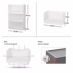woodtalks Stackable Closet Shelves, Set of 3 1-Tier Shelf, Multi-Purpose Storage Closet Organizers, Open Dressers for Bedroom, Clothing Storage, Freestanding Storage Shelves, White Oak