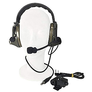 【Z-TAC Official Store】 ZTactical Comta II TacticalHeadset（Z041-FG）+ U94 zPTT Kenwoo Push-to-Talk（Z113KEN） Noise Reduction Headphones WalkieTalkie Dual zPTT for Military Radio