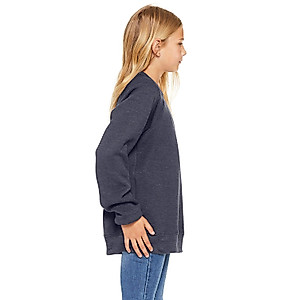 BELLA + CANVAS Youth Sponge Fleece Sweatshirt S Heather Navy