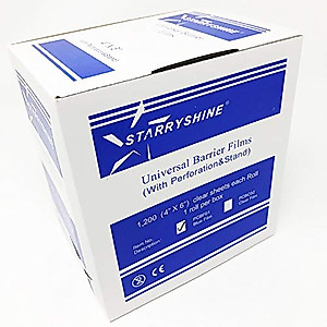 Barrier Film 4X6 1200 Perforated Sheets 600ft w/Dispenser Box Dental Tattoo All Purpose (Blue)