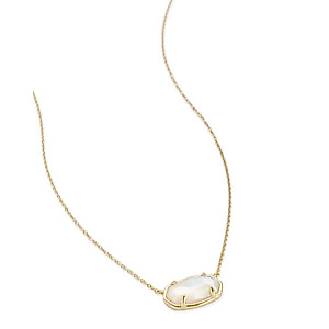 Kendra Scott Elisa Pendant Necklace in 18K Gold Vermeil, Ivory Mother of Pearl Gem, Fine Jewelry for Women