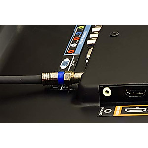 GE RG6 Coaxial Cable, 50 ft. F-Type Connectors, Quad Shielded Coax Cable, 3 GHz Digital, In-Wall Rated, Ideal for TV Antenna, DVR, VCR, Satellite, Cable Box, Home Theater, Black, 33532