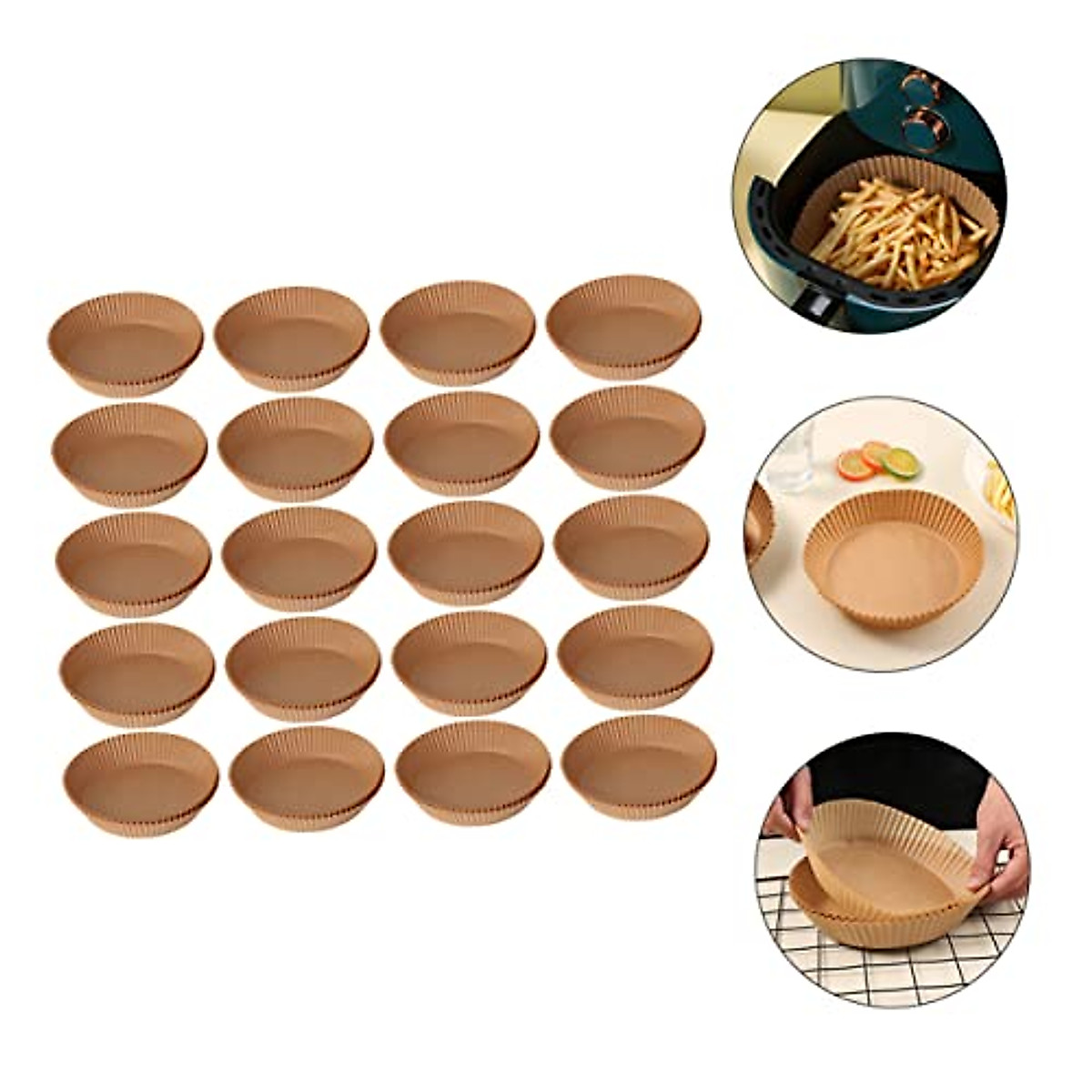 UPKOCH 100pcs Air Fryer Paper Baking Paper Liners Air Fryer Parchment Paper Liners Steamer Paper Nonstick Baking Sheets Baking Trays for Oven Disposable Paper Cups Air Fryer Paper Liner