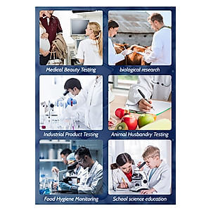 Crspexil 40X-5000X Compound trinocular Microscopes trinocular fo Adults, with 5.0 mp Camera with Microscope Slides 30p, Microscope Accessories, Microscopes Abbe Condenser