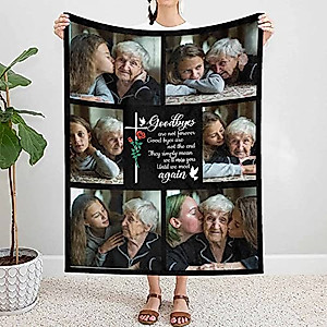 Artsadd Custom Sympathy Blanket with Memorial Photos, We'll Miss You Blanket Personalized in Loving Memory Throw Blanket Sympathy Gifts Remembrance Gift for Loss of Loved One Pet 60x80