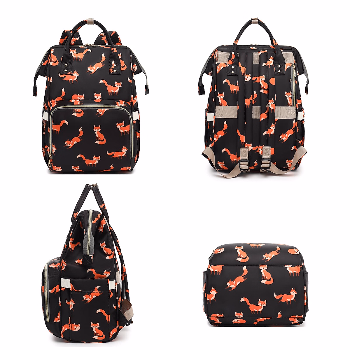 Dezcrab Fox Laptop Backpack for Women, College Bookbag School Backpack Work Business Travel 15.6 Inch Computer Backpacks