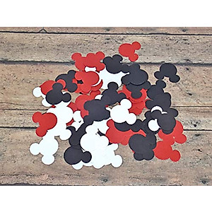Red Black and White Mouse Head Paper Confetti 1 Inch 450 Pieces