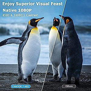 Native 1080P WiFi Projector - Outdoor Movie Projector, FANGOR Bluetooth Projector 4K-Supported Video Projector, Compatible with Phones, Laptops, DVD, HDMI, USB