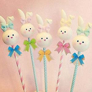 Meseey 12 Pcs Easter Burlap Bows 4 Inch Pink/Yellow/Blue/Grenn Spring Bow for Holiday Spring Wreath DIY Crafts Home Decoration (Spring)