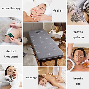 Facial Massage Table Bed Cover Mattress Pad 5Cm Thickness Memory Foam Mattress Topper for Spa Bed Massage Table Protection Pad with Holes Square/Round/Trapezoidal Head,Trapezoidal,80x180cm