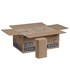 Pacific Blue Basic Recycled Multifold Paper Towels (Previously Branded Envision) by GP PRO (Georgia-Pacific) Brown 23304 250 Towels Per Pack 16 Packs Per Case