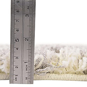 Unique Loom Moroccan Trellis Shag Collection Area Rug - Meknes (6' x 9' Rectangle, Ivory/Gray)