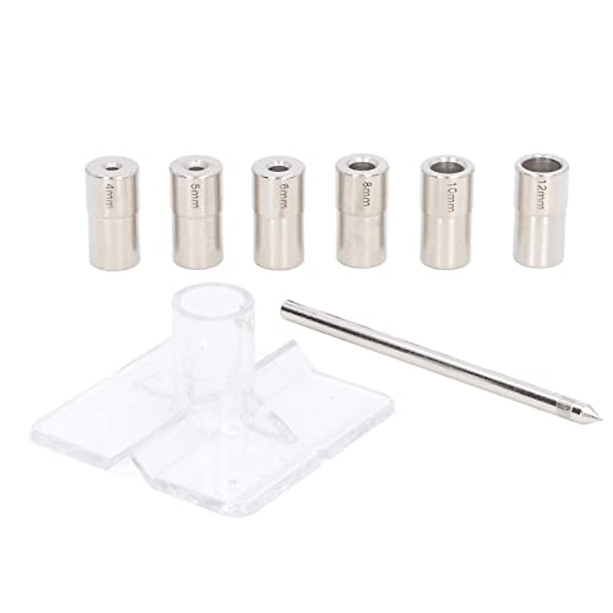 Drill Bushing Set, 8 Pcs Self Centering Dowel Jig Kit 6 Size Inner Diameter Alloy Steel Drilling Guide Centering Puncher Locator Set, Tips