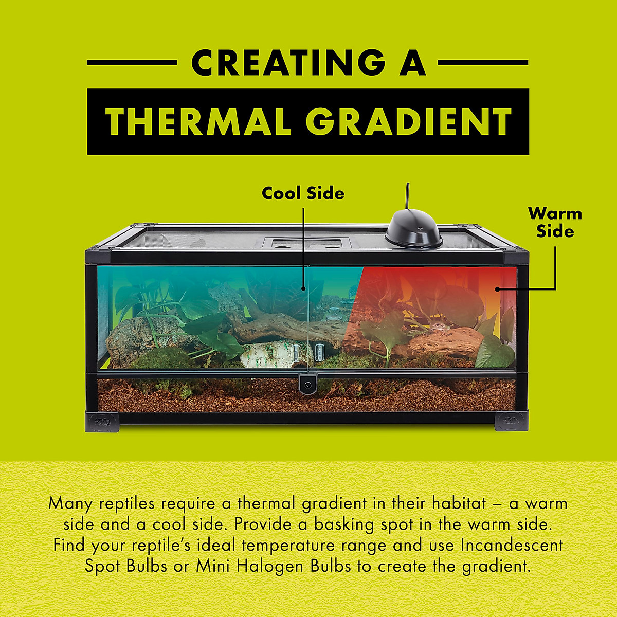 Zilla Incandescent Spot Bulb, for Nocturnal Reptile Species, Night Black