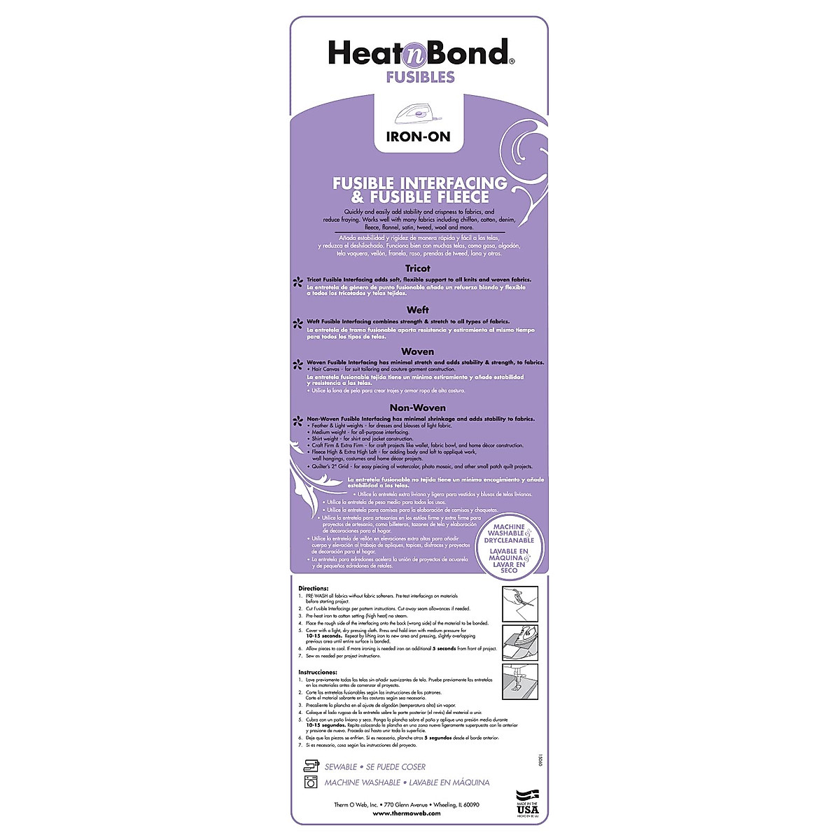 Therm O Web Q2425 Heat'n Bond High Loft Fusible Fleece, 45" x 15 yd, White