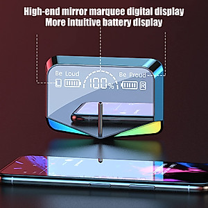 ciciglow 5.1 Bluetooth Gaming Headset,M28 TWS in-Ear Headset,Stereo Independent Dual-Host Headset,Charging Compartment Mirror Screen Design(Black)