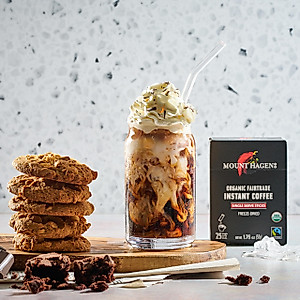 Mount Hagen 25 Count Single Serve Instant Coffee Packets - 2 Pack | Organic Medium Roast Arabica Beans [2 x 25 sticks/1.76oz/50g]