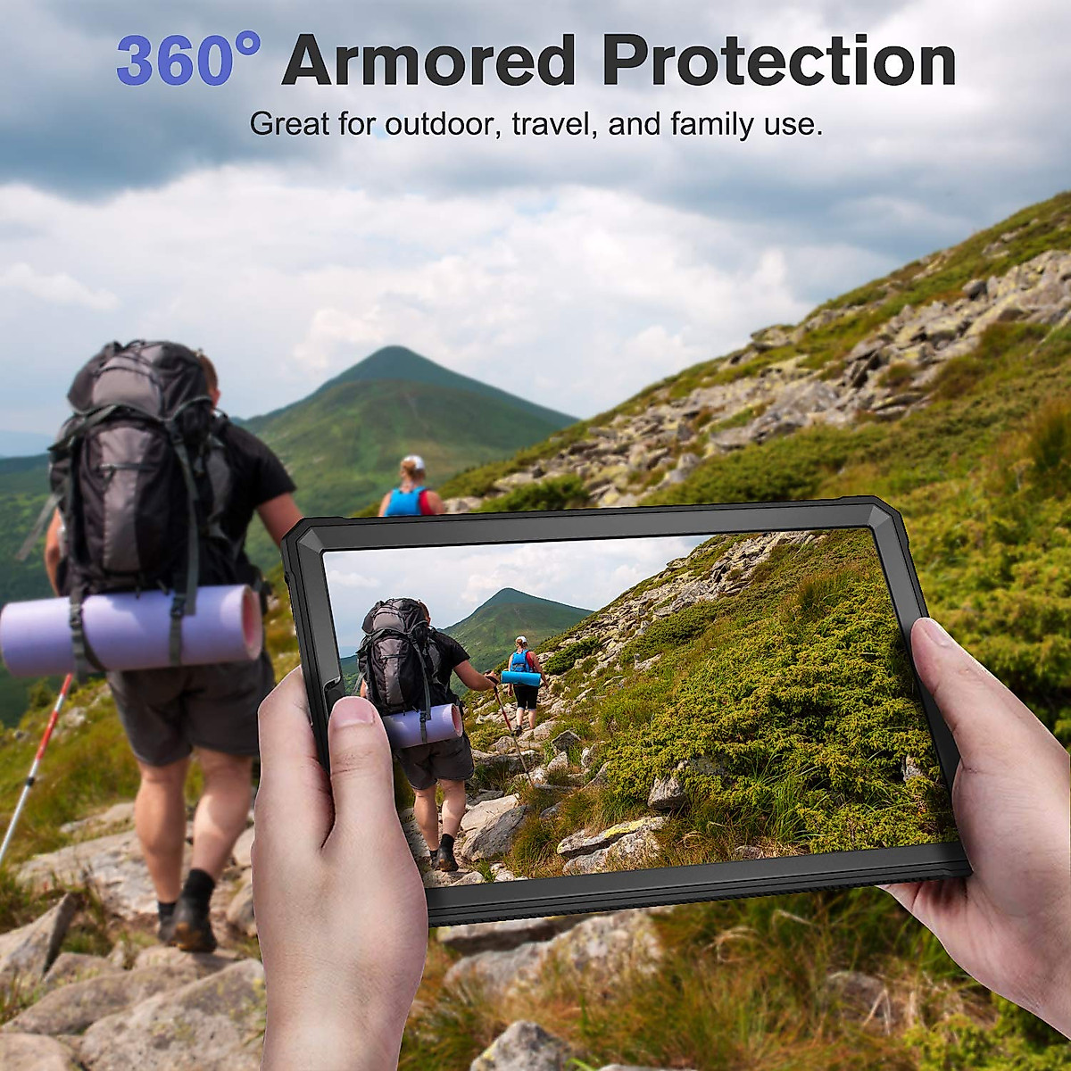 Fintie Shockproof Case for Samsung Galaxy Tab S6 10.5" 2019 (Model SM-T860/T865/T867), Tuatara Rugged Unibody Hybrid Full Protective Bumper Kickstand Cover with Built-in Screen Protector, Black