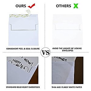 200 Pack 5x7 Invitation Envelopes with Peel & Seal for Cards, A7 Printable Envelopes Bulk, White Envelopes for Wedding, Greeting Cards, Mailing, Graduation, Baby Shower(120GSM) Horchen