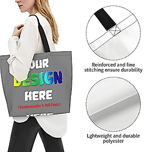 Custom Bag Personalized Bag Custom Gift Bags Design Your Own Bag Travel Bag Shopping Bag Customized Gifts Gray Tote Bag