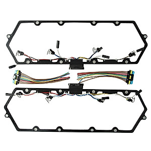 Valve Cover Gaskets + 8 Glow Plugs + BK Relay With Inner Injector Glow Plug Harness Compatible with 7.3L Ford F250 F350 E250 E350 Diesel Powerstroke 1999-2003 (615-201, F81Z-6584-AA)