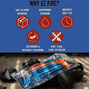 Naturally Occurring, Reliable, All Purpose, Easy-to-Use Fire Starter for Wood Stoves, Fireplaces, Campfires, and Bonfire – Waterproof, Windproof, Safe, Clean, Odorless | 100 Pack