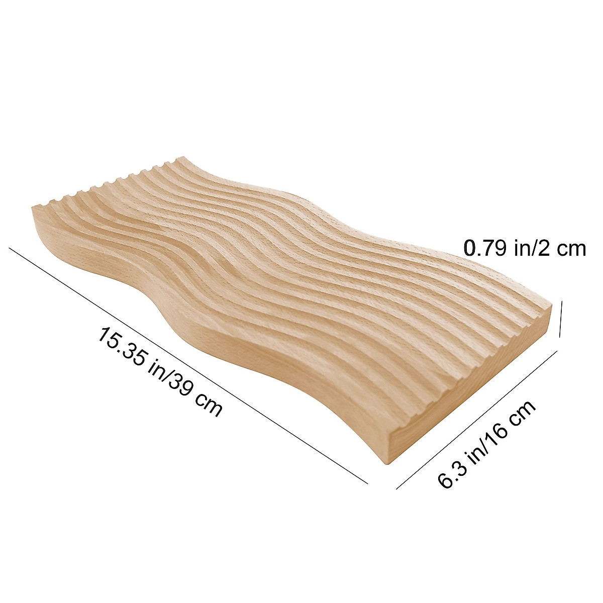 Enkrio Wood Serving Tray Decorative Tray Wood Trays Wooden Breakfast Tray Kitchen Serving Tray Wave Shape Cheese Board for Bread Meat Vegetables Wooden Tray for Home Bathroom Coffee Table Decor