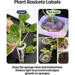 iDOO Hydroponics Garden Kit with 50pcs Plant Labels, 102pcs Seed Pot Stickers, 6pcs Cactus Covers