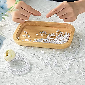 Hapeper 1000 Pack 6mm Plastic Pearl Beads, Round Artificial Pearls with Hole for DIY Craft Jewelry Making Necklace Bracelet (White)