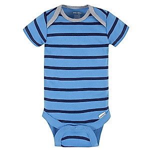 Onesies Brand Unisex Baby 3 Onesies 3 Pants Outfit Bundle Mix n Match Newborn to 12M, Blue Dog Stripe, 3-6 Months