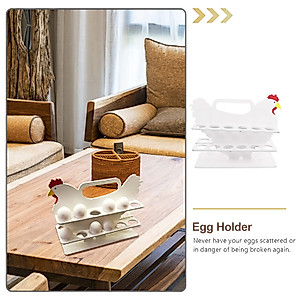 Hemoton 1pc Egg Rack Egg Tray for Refrigerator Wood Egg Tray Countertop Egg Dispenser Egg Dispenser for Refrigerator Decorative Tray Egg Stand Kitchen Supplies White Synthetic Wood Desktop