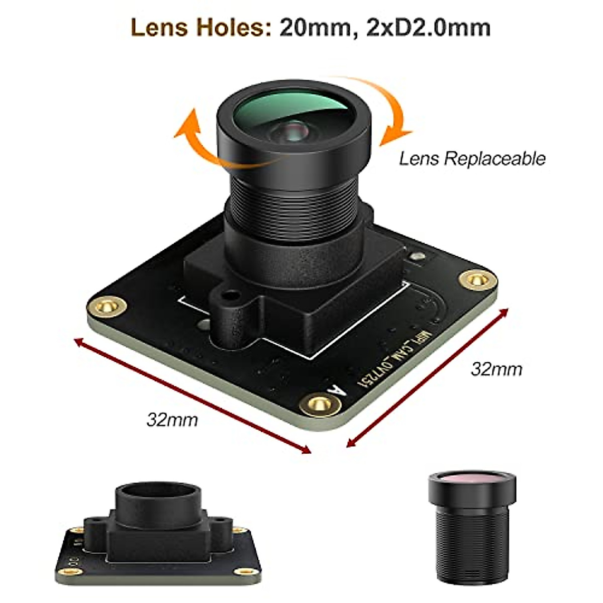 innomaker Camera OV9281 up to 453fps External Trigger Stream Mode Monochrome Global Shutter Sensor 1MPixel for Raspberry Pi 5 4B 3B+ 3B 3A+ CM3+ CM3 Pi Zero W,Support Bullseye libcamera