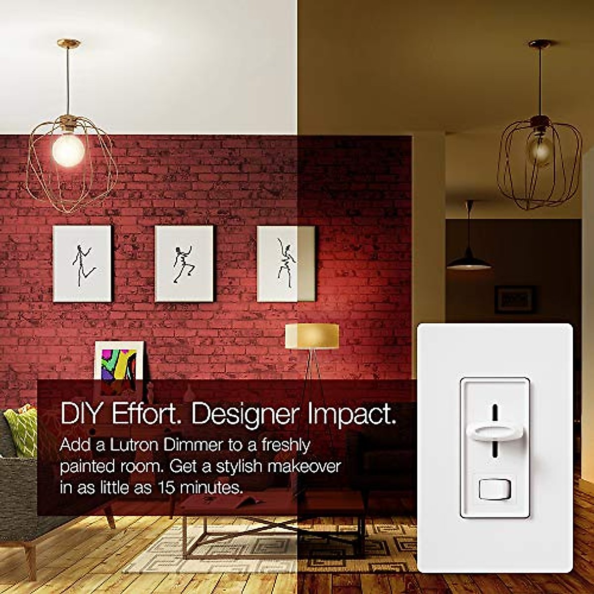 Lutron Skylark LED+ Dimmer Switch for Dimmable LED, Halogen and Incandescent Bulbs | Single-Pole or 3-Way | SCL-153P-WH | White