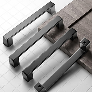 Cobbe 10 Pack Matte Black 5 Inch Kitchen Square Cabinet Handles Cabinet Pulls Kitchen Cabinet Hardware Cupboard Drawer Handles Dresser Pulls