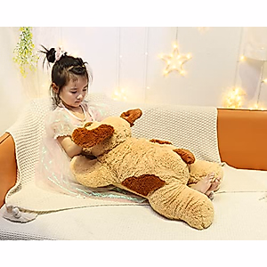 YESGIRL 26.8 inch 5 lbs Dog Weighted Stuffed Animals, Large Weighted Plush Animal, Cute Plush Toy Pillow, Gifts for Adults, Kids, Boys and Girls