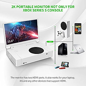 G-STORY 15.6" Portable Monitor 144Hz for Xbox Series S 2K Portable Gaming Monitor IPS Screen for Xbox Series S（not Included） with Two HDMI, HDR, Freesync Game Mode Travel Monitor