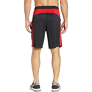 adidas Men's Design 2 Move Climacool 3-Stripes Training Shorts, Black/Scarlet, X-Large