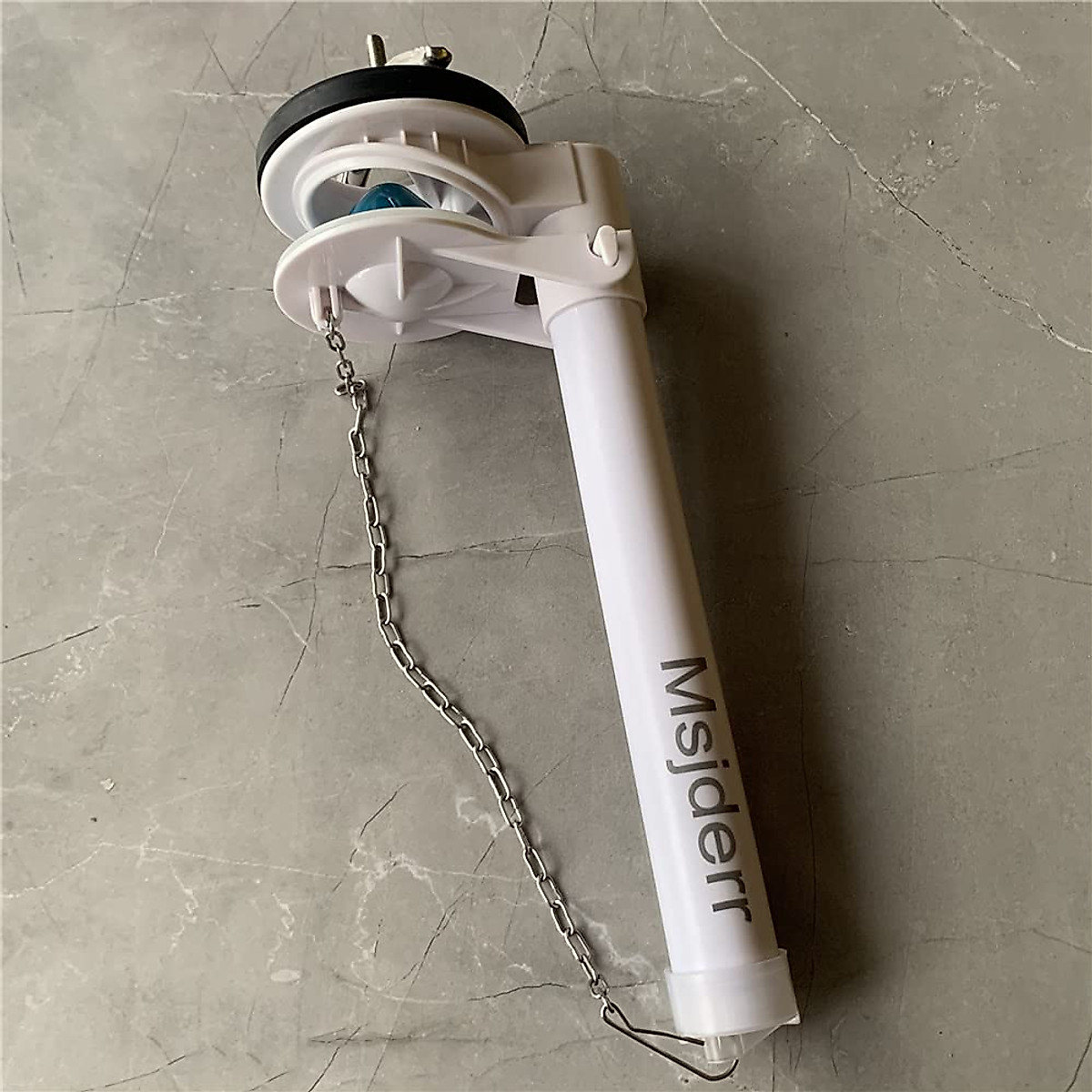 one piece toilet flush valve, universal toilet repair kit complete 2 inch toilet flapper/10 inch high toilet overflow tube White