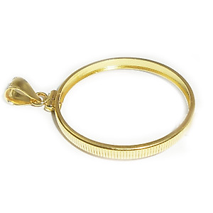 Flintski Jewelry 14k Gold Filled US Mercury Dime Coin Edge Coin Bezel Frame Mount 18mm x 1.2mm