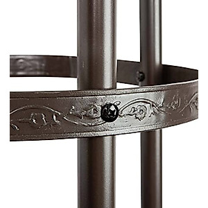 Plow & Hearth Metal Garden Obelisk | Indoor/Outdoor | Powder-Coated Steel | Trellis for Climbing | Floral Pattern | 11" Dia. x 8'H | Bronze