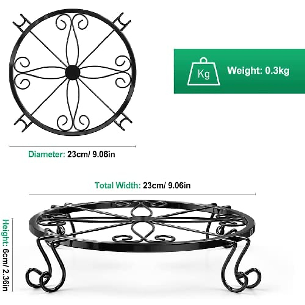 Metal Plant Stand Indoor,Outdoor Plant Stands Plant Holders,short Plant Stand corner,Small Plant Stand for Indoor Plants,Heavy Duty Flower Pot Stand Holder,Plant Rack Plant Display Shelf,Black (3 Pack)